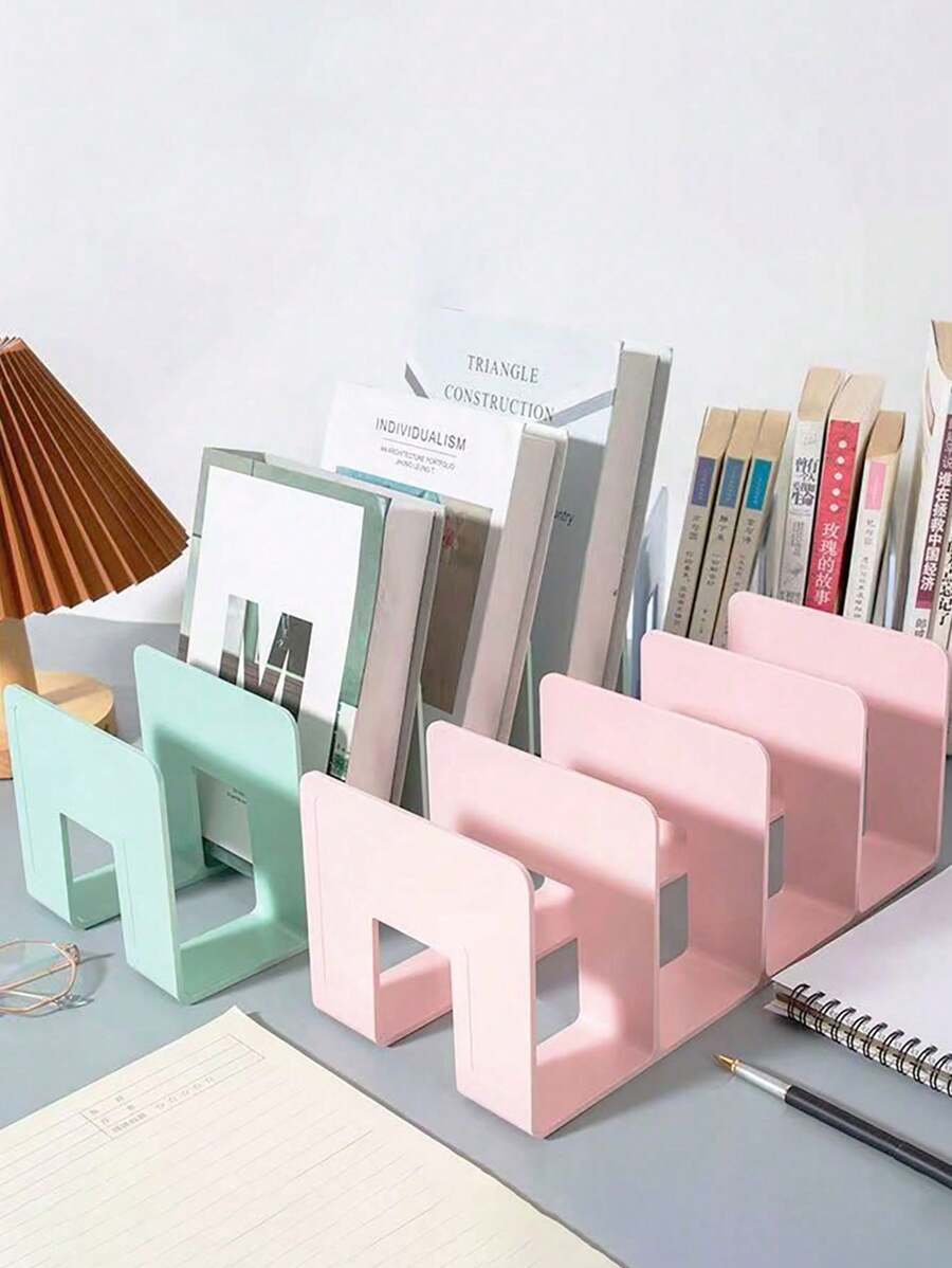 4pcs Large Size Acrylic Book Stand Desk Bookshelf Divider Supporter ...