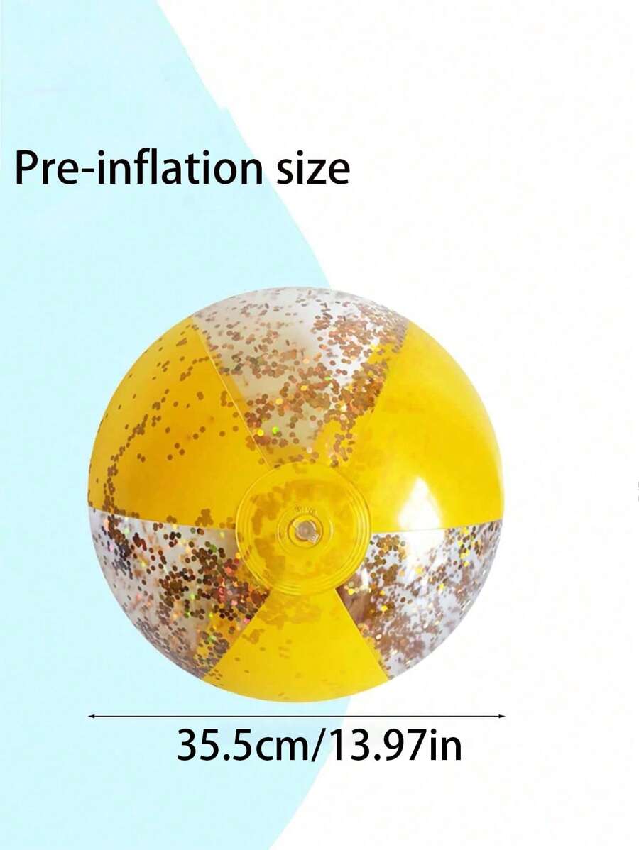 1pc- Summer Water Rainbow Inflatable Beach Ball Inflatable Glitter ...