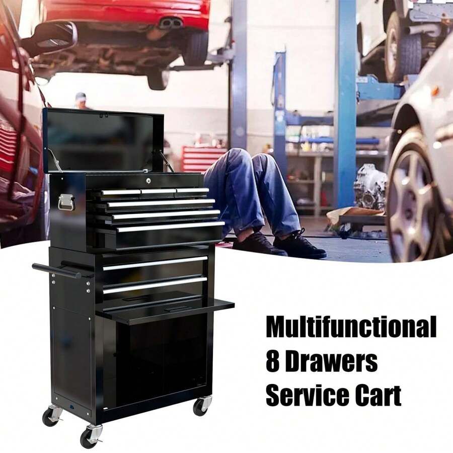 8 Drawers Rolling Tool Chest,Portable Rolling Tool Boxes With Wheels ...