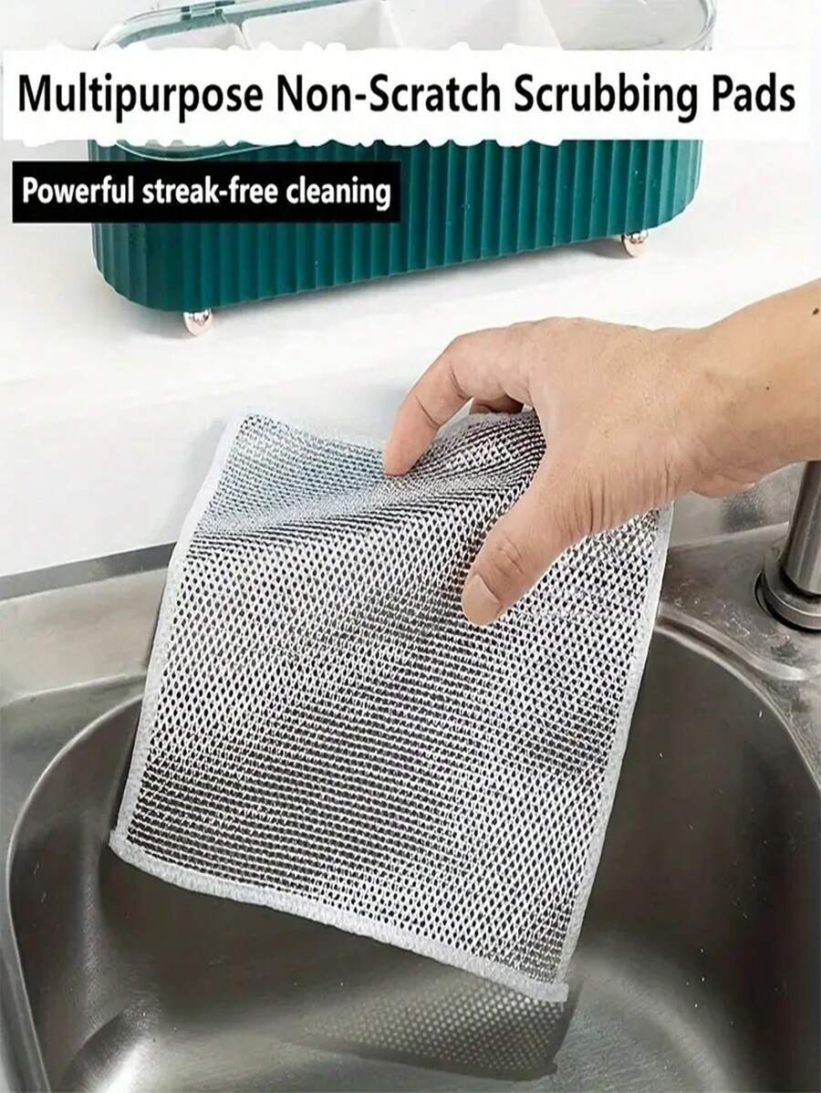 5pcs Household Cleaning Cloths, Including Silver Fiber Cleaning Cloth ...