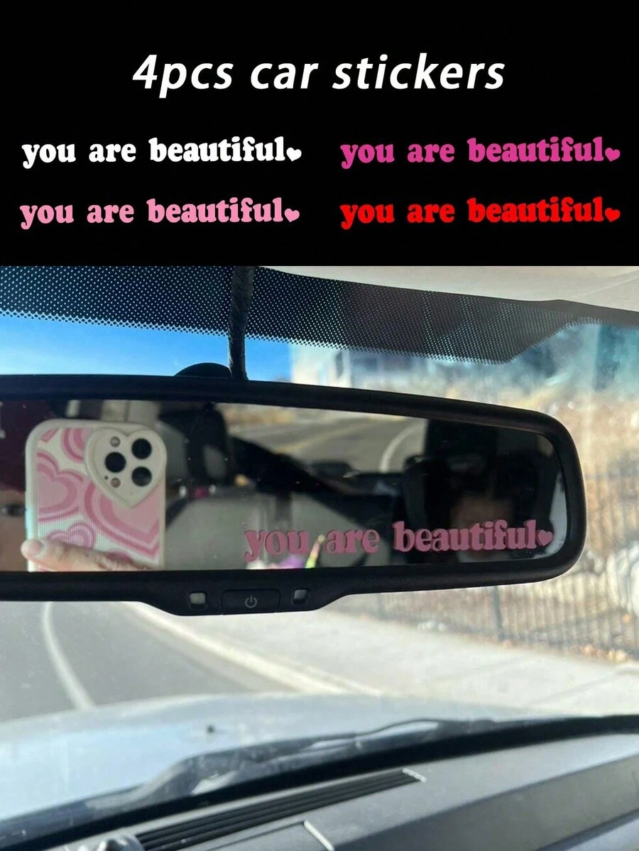 You Are Beautiful Car Interior Sticker Decals 4pcs | SHEIN USA