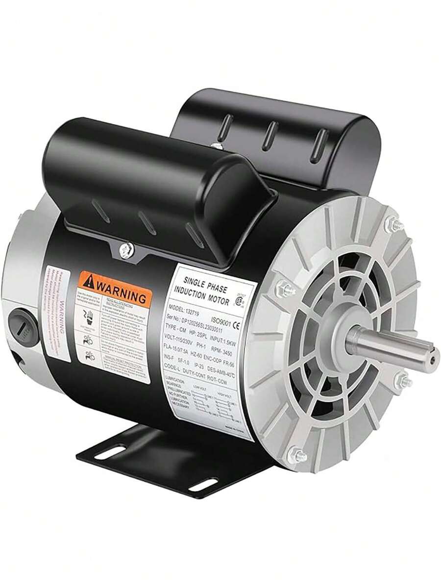 2 HP SPL Air Compressor Motor, Single Phase Electric Motor, 3450 RPM ...