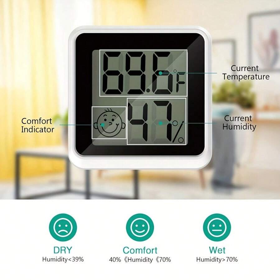 1pc LCD Indoor Humidity Meter Hygrometer, Room Thermometer For Accurate ...