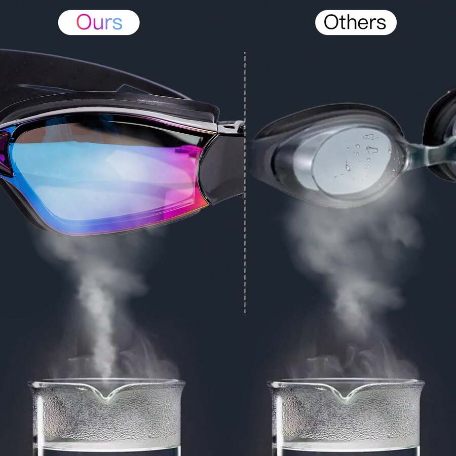 Wide View Swim Goggles With Nose Piece (One Size Fits Most), Anti Fog ...