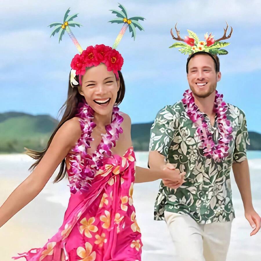 1pc Hawaiian Party Head Boppers Includes Palm Tree Head Bopper ...