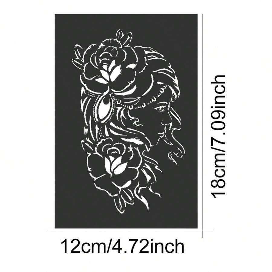 9 Sheets Large Area Temporary Tattoos Stencils Unisex Dragon,Lion,Cat ...