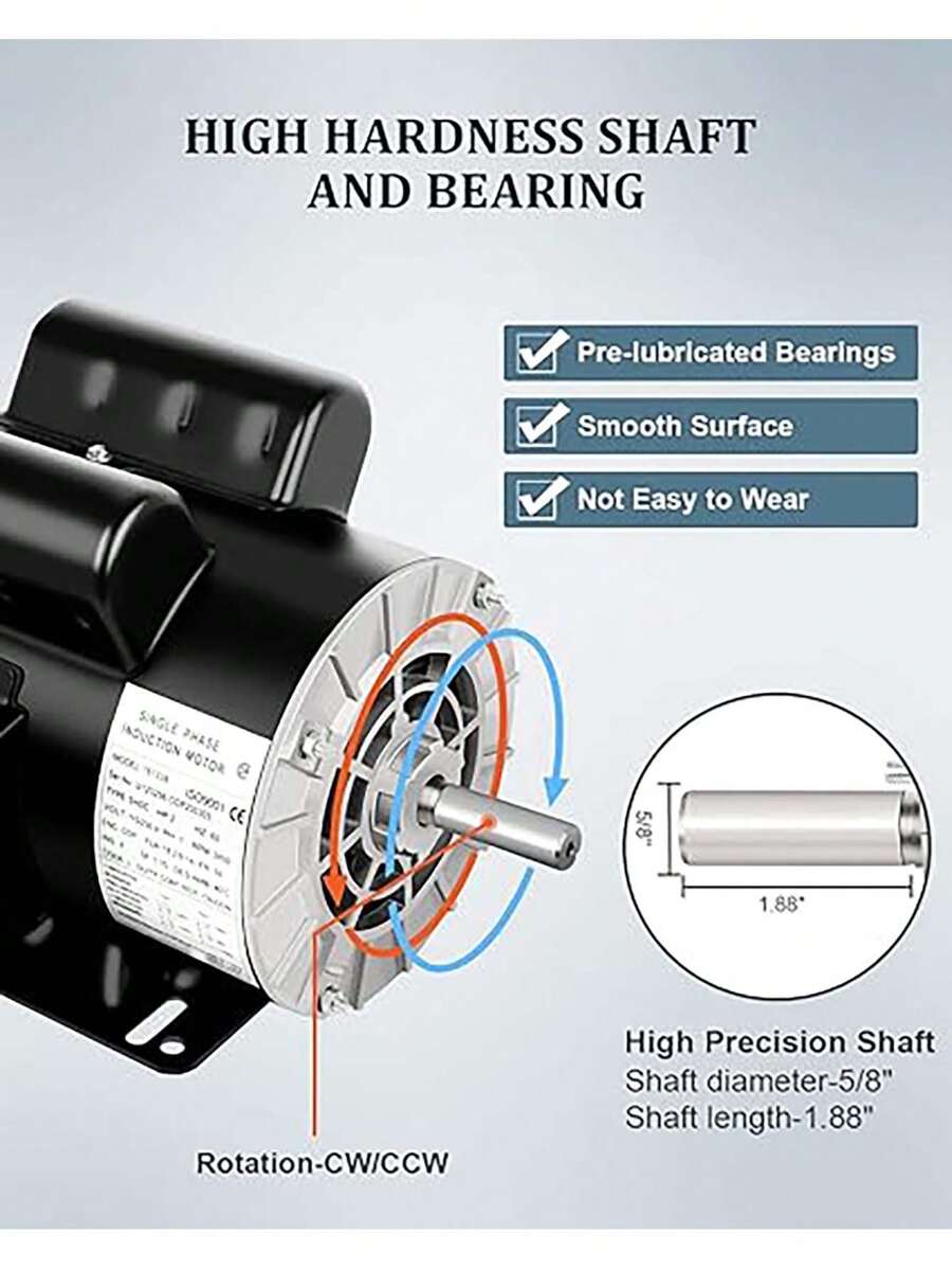 Electric Motor 2HP 3450RPM General Purpose Single Phase Motor 115/230V ...