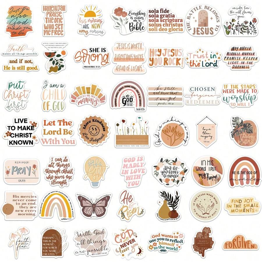 50PCS Bible Stickers Christian Stickers Bible Verse Stickers Bible ...