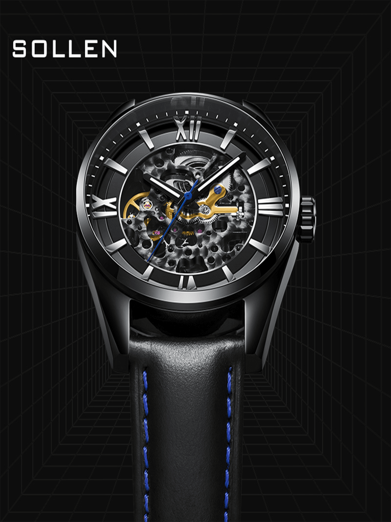 SOLLEN SOLLEN Mysterious Voyage Series Men's Waterproof Mechanical ...