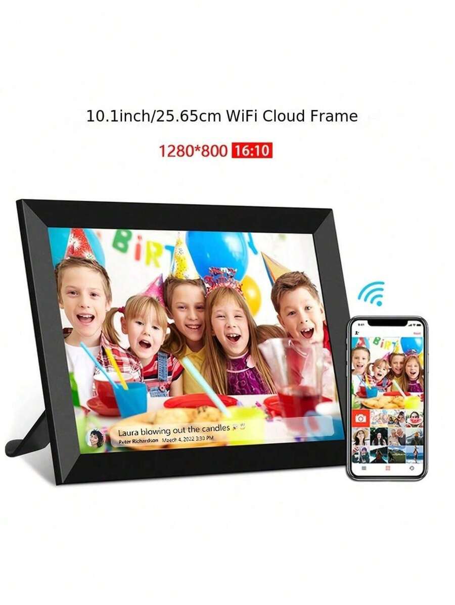 Moldura de Fotos Digital WiFi de 10,1 Polegadas com 32GB de Memória ...