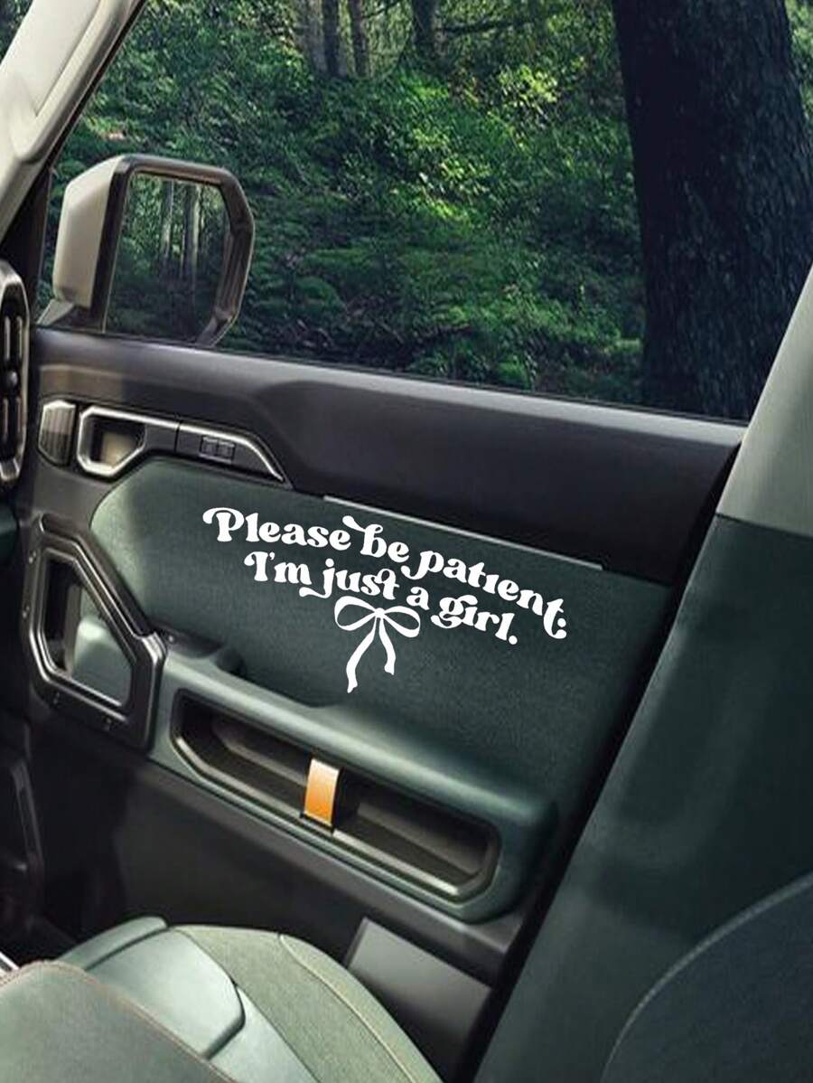 Please Be Patient I'm Just A Girl - Funny Car Decal Car Window Bow ...