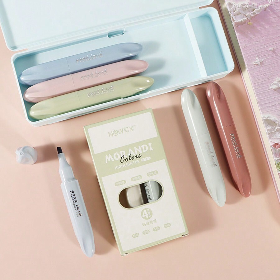 4-Color Soft Head Highlighter High Color Gradient Color Students' Hand ...