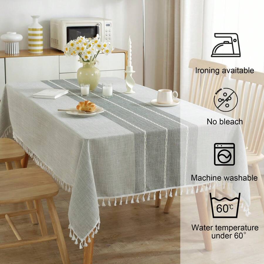 Tablecloths For Rectangle Tables,Cotton Linen Table Cloth Waterproof ...