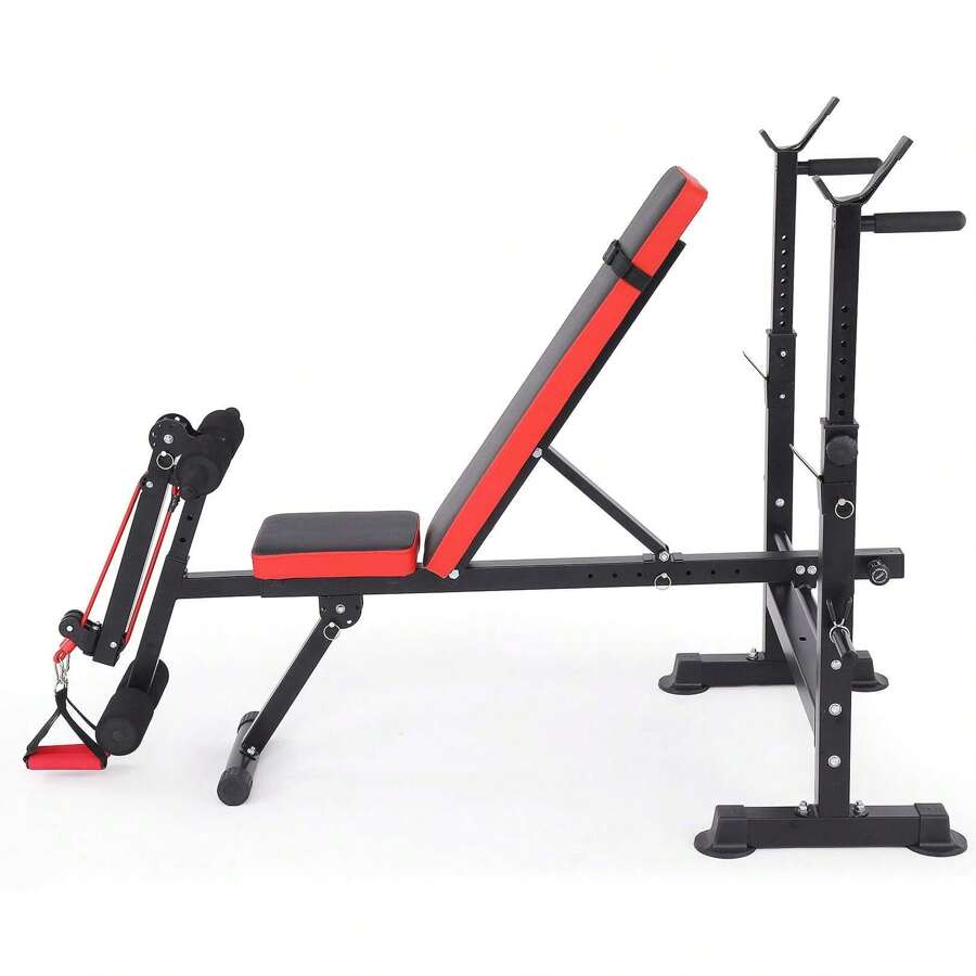 6 In 1 Weight Bench Set With Rack Leg, Adjustable Bench Press Set ...