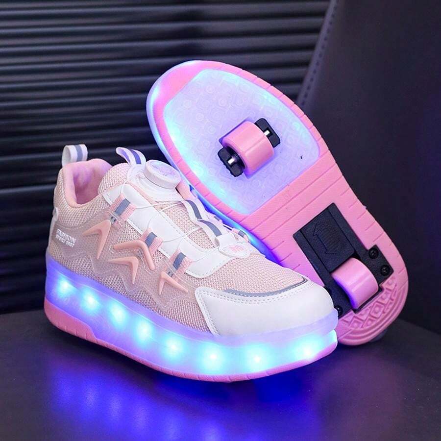 Tênis de LED com rodas piscantes recarregáveis, patins de roda tênis ...