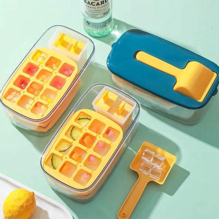1pc Small Square Ice Cube Tray, Press Type Ice Cube Maker With Ice ...