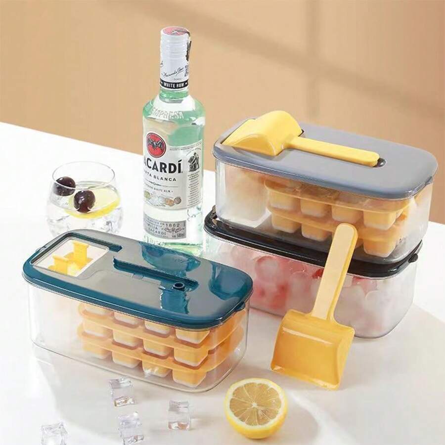 1pc Small Square Ice Cube Tray, Press Type Ice Cube Maker With Ice ...