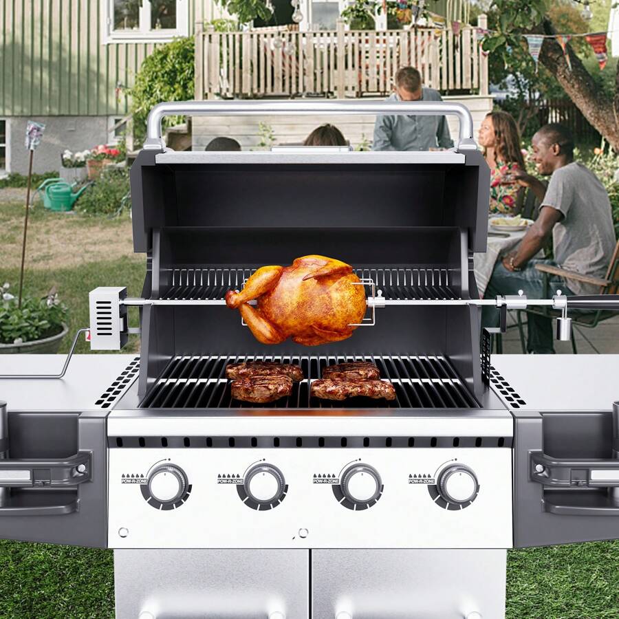 Universal Grill Rotisserie Kit For Grills, Electric BBQ Grill With 110V ...