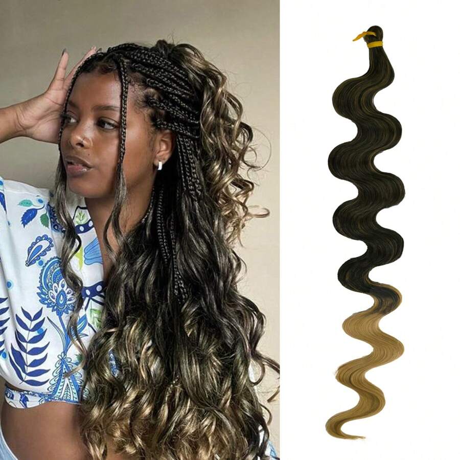 Body Wave Crochet Hair 1 Packs Synthetic Curly Braiding Hair Ocean Wave ...