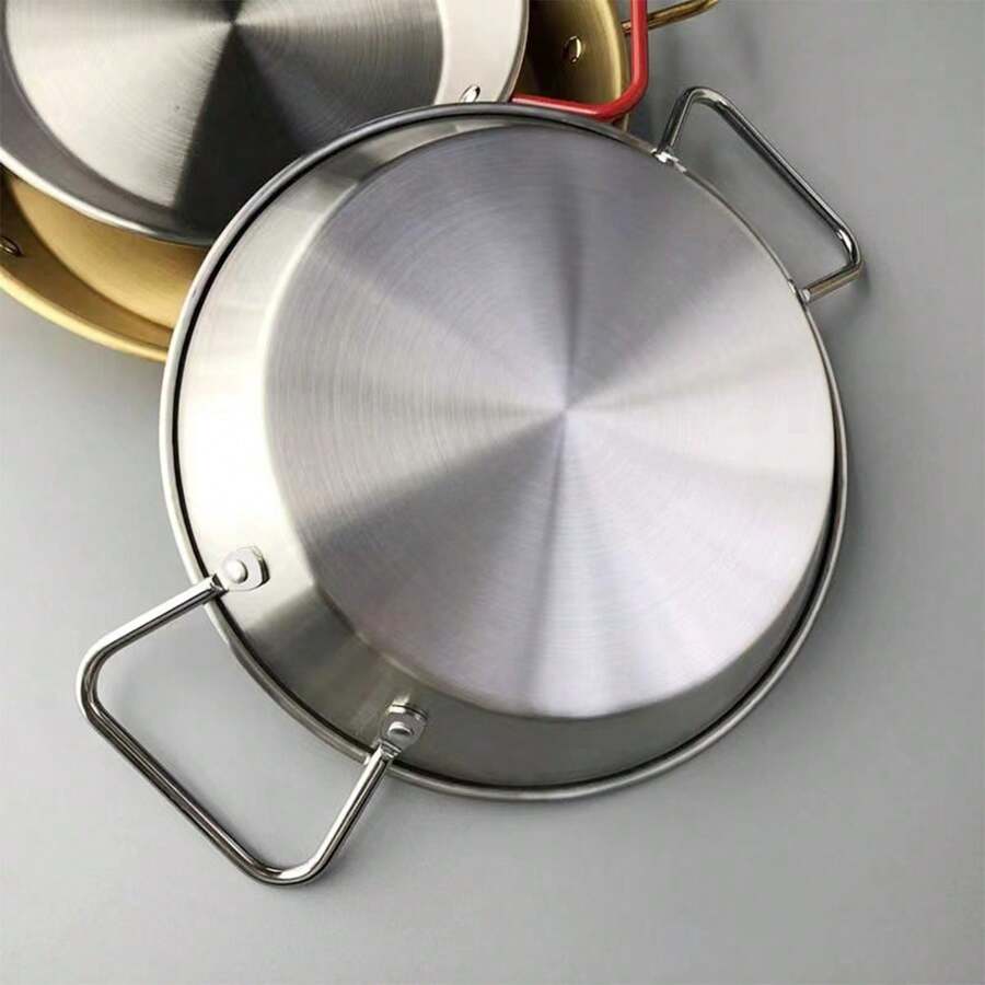 1pc Stainless Steel Multi-Purpose Seafood Pot, Spanish Paella Pan ...