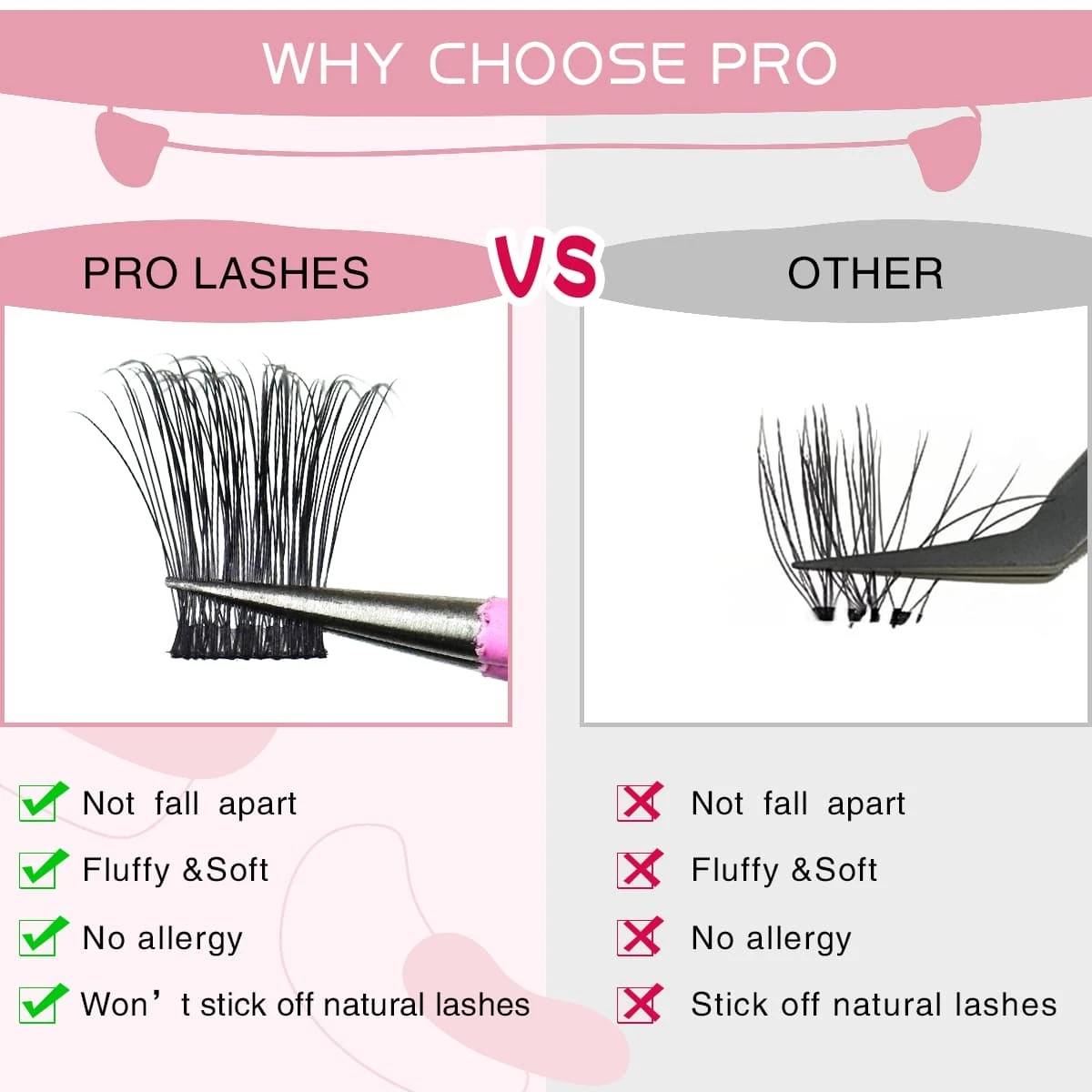 Huicop Cluster Lashes 180 Individual Lashes Clusters Eyelash Extensions ...