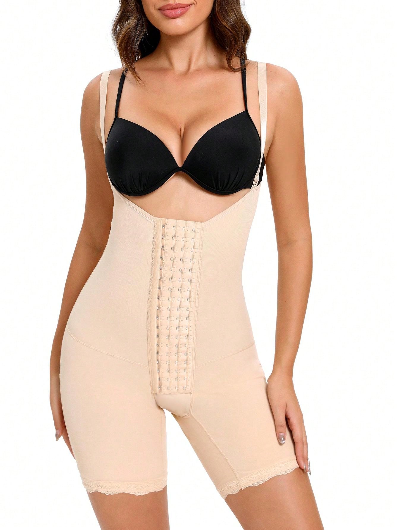 1pc Compressing Full Shapewear Bodysuit Plus Size High Waist Body