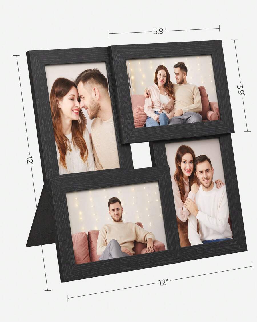 SONGMICS Collage Picture Frames, 4 Frames For 4x6 Photos, Collage Photo ...