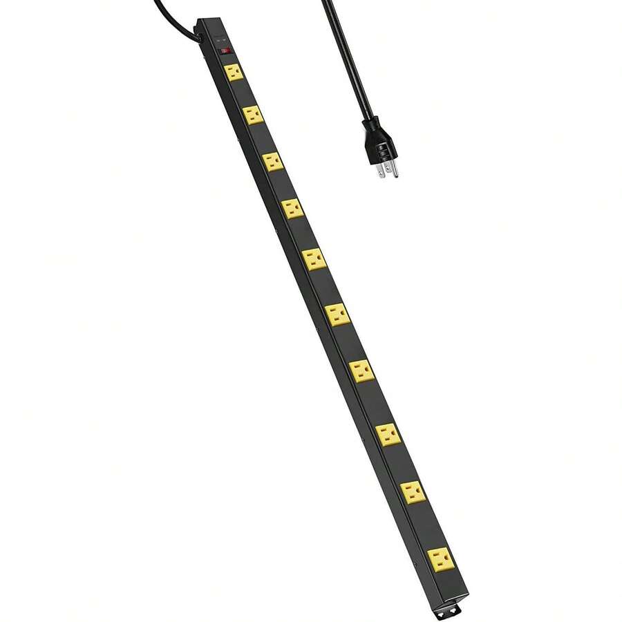 LUCKYERMORE 10 Outlet Power Strip 6Ft Extension Cord Workshop Surge ...