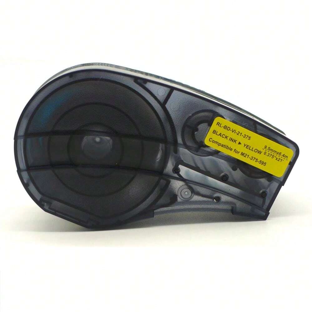 1pc M21-375-595 0.37'' 6.4m Vinyl Black On White Label Tape Cintas For ...