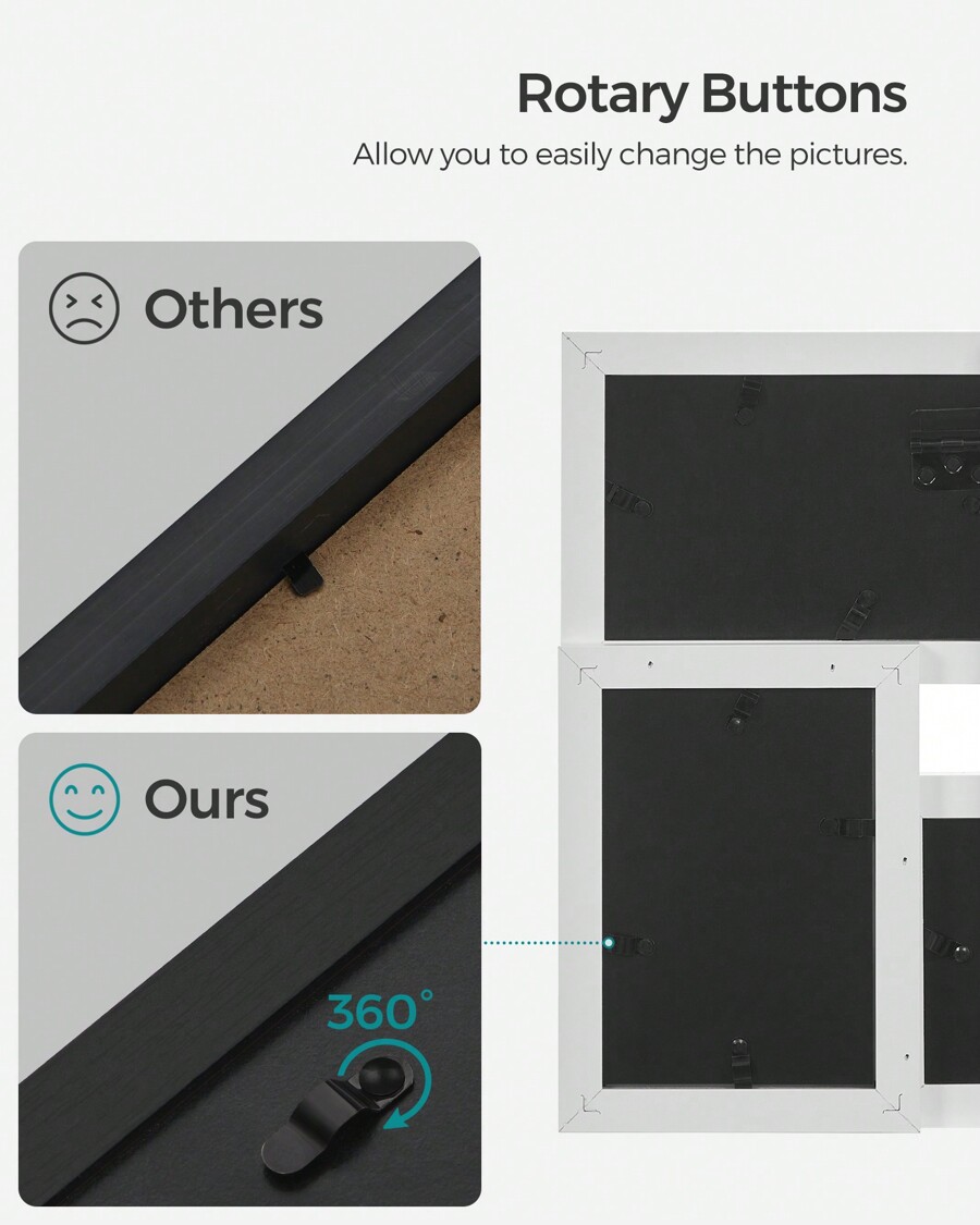 SONGMICS Collage Picture Frames, 4 Frames For 4x6 Photos, Collage Photo ...