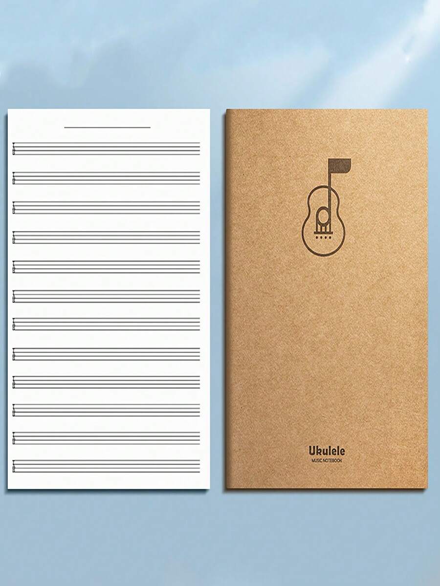 Simple Minimalist Brown Music Notebook With Staff Lines For Storing And ...