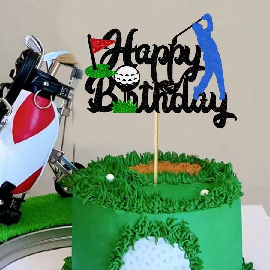1pc Golf Cake Topper Golf Happy Birthday Sign Cake Topper Golf Ball ...