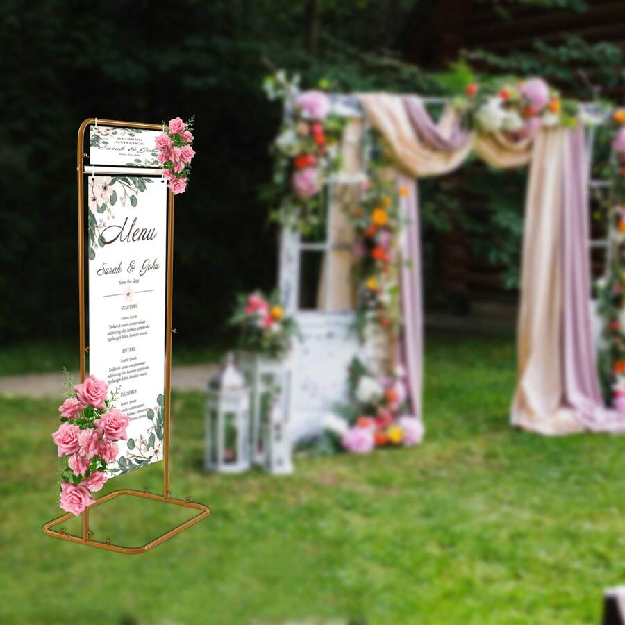 Wedding Easel Stand Metal Large Sign Stand Wedding Welcome Stand Floor ...