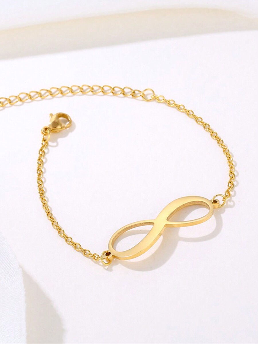 Customized Women Name Engraved Infinity Stainless Steel Bracelet ...
