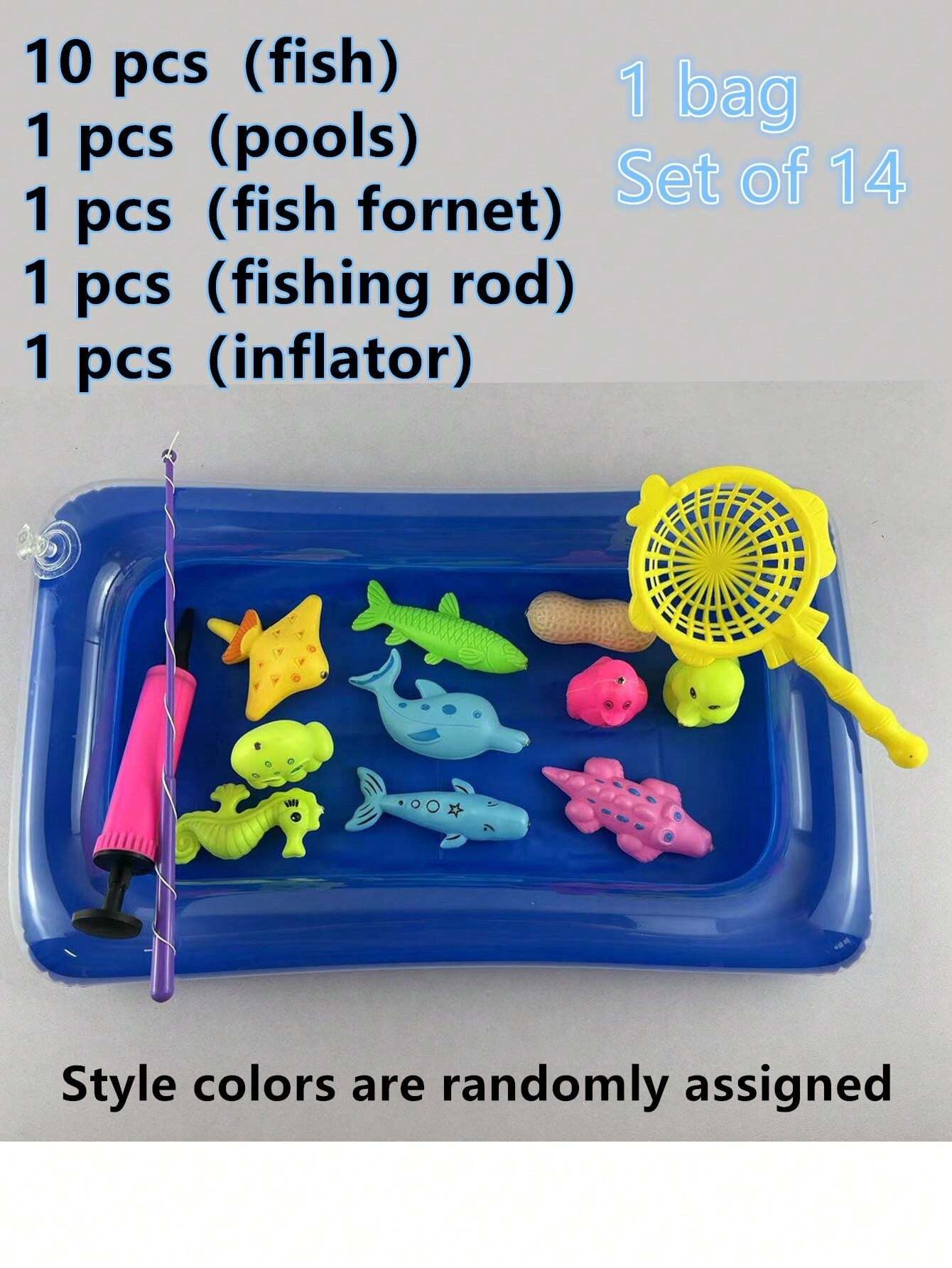 1pc Children Magnetic Fishing Pool Toy Set With Inflatable Pool, For ...