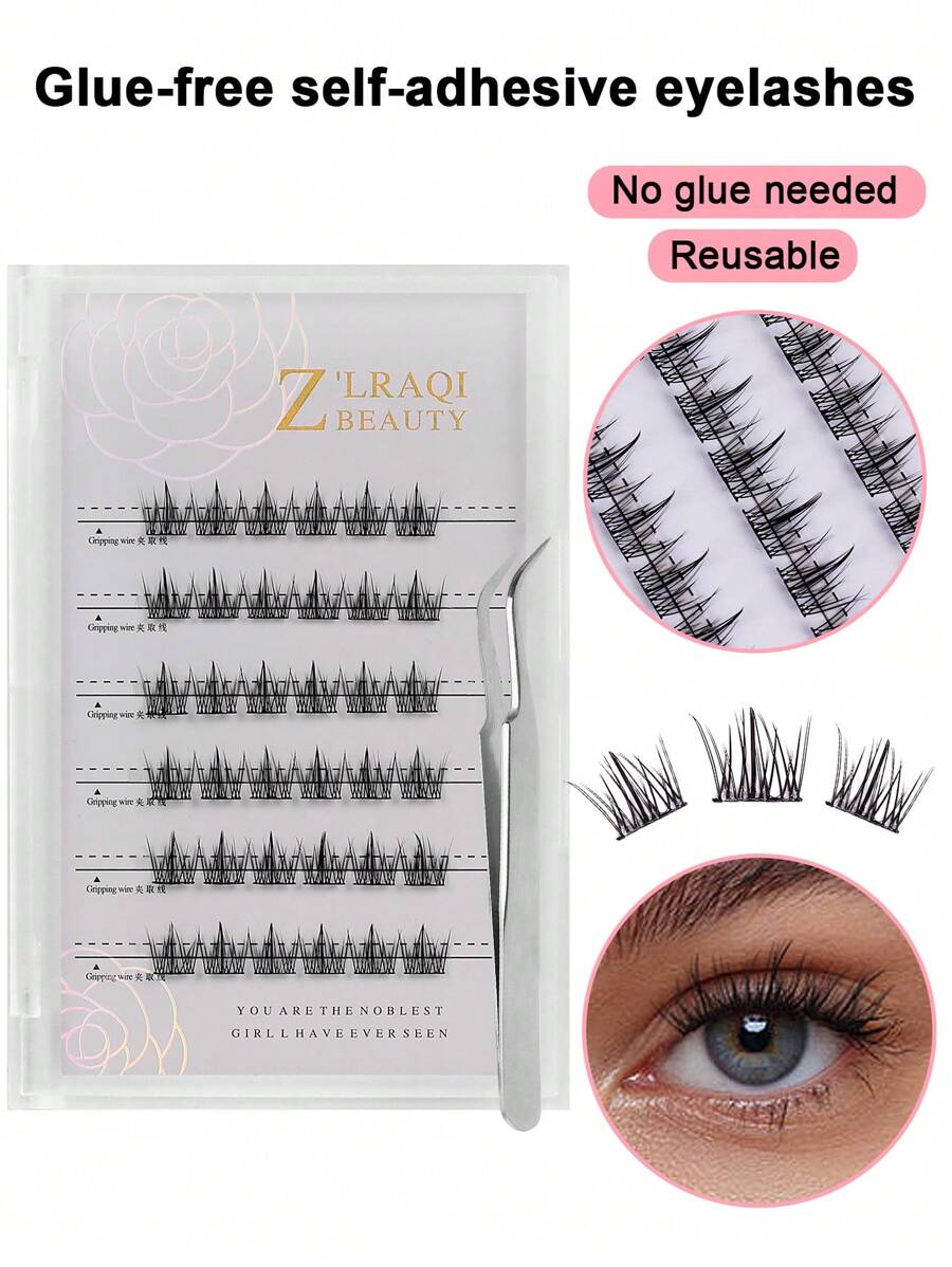 6 Rows36 Bundles Clustered Pre-Glued Segmented Eyelash Extensions Kit ...