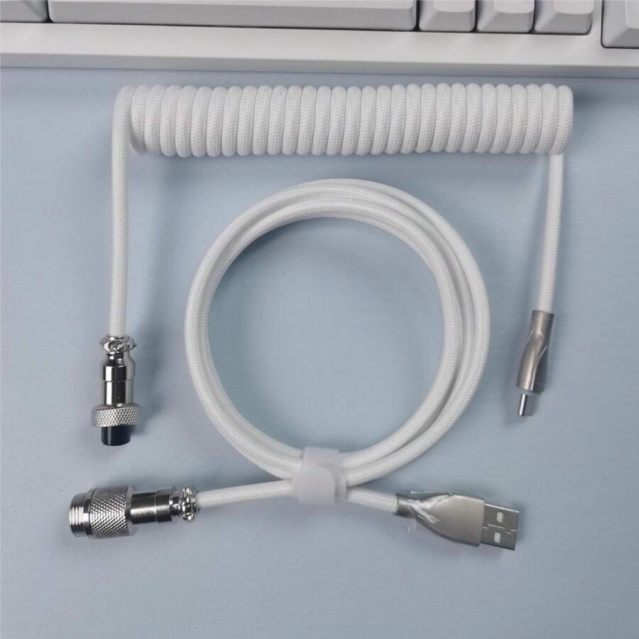 1.5m White 2-Section Type-C To Usb Metal Adapter Connector Detachable ...