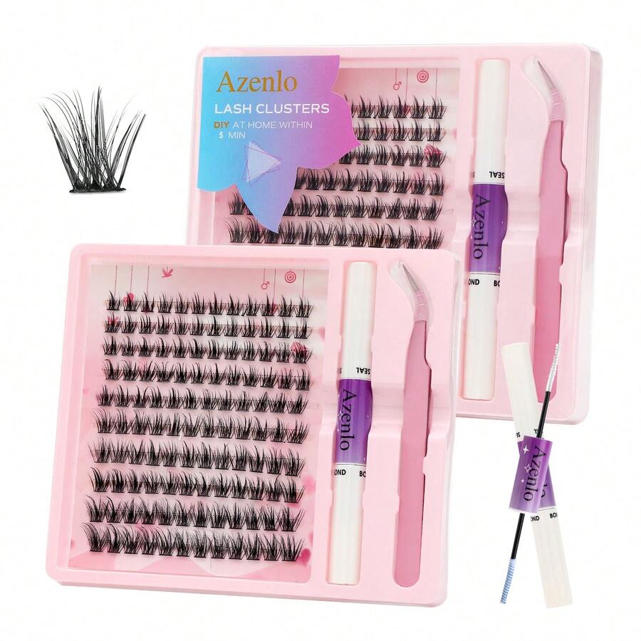 AZENLO 120pcs Individual Lashes Clusters Eyelash Extensions Kit DIY ...