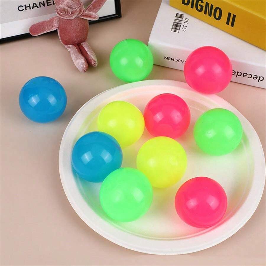 5Pieces Glowing Sticky Balls, Very Elastic Squishy Balls That Glow In ...