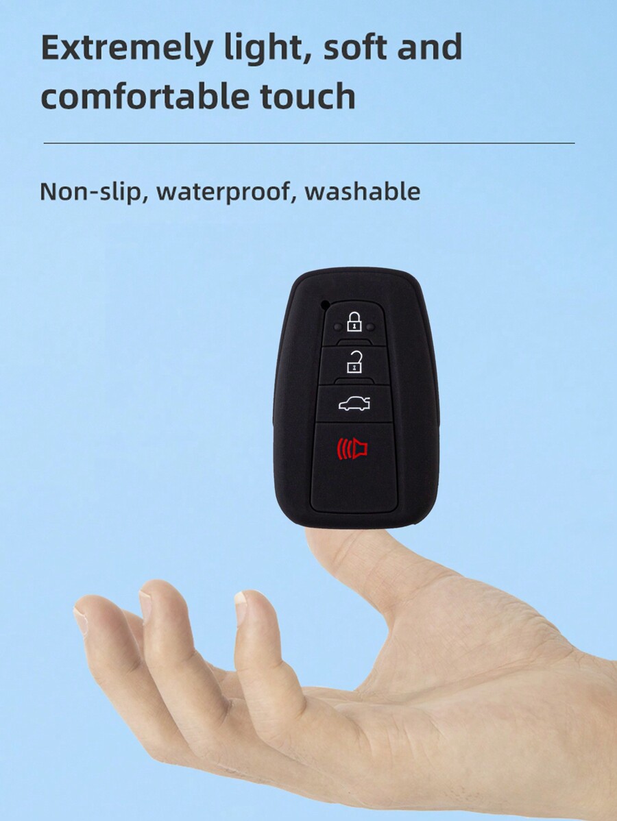 1pc Black Silicone Car Key Protection Case, Anti-Fall, Suitable For ...