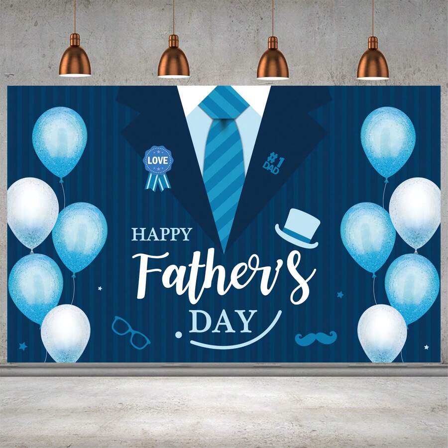 1 Pc Happy Father's Day Backdrop I Love Dad Father's Day Party ...