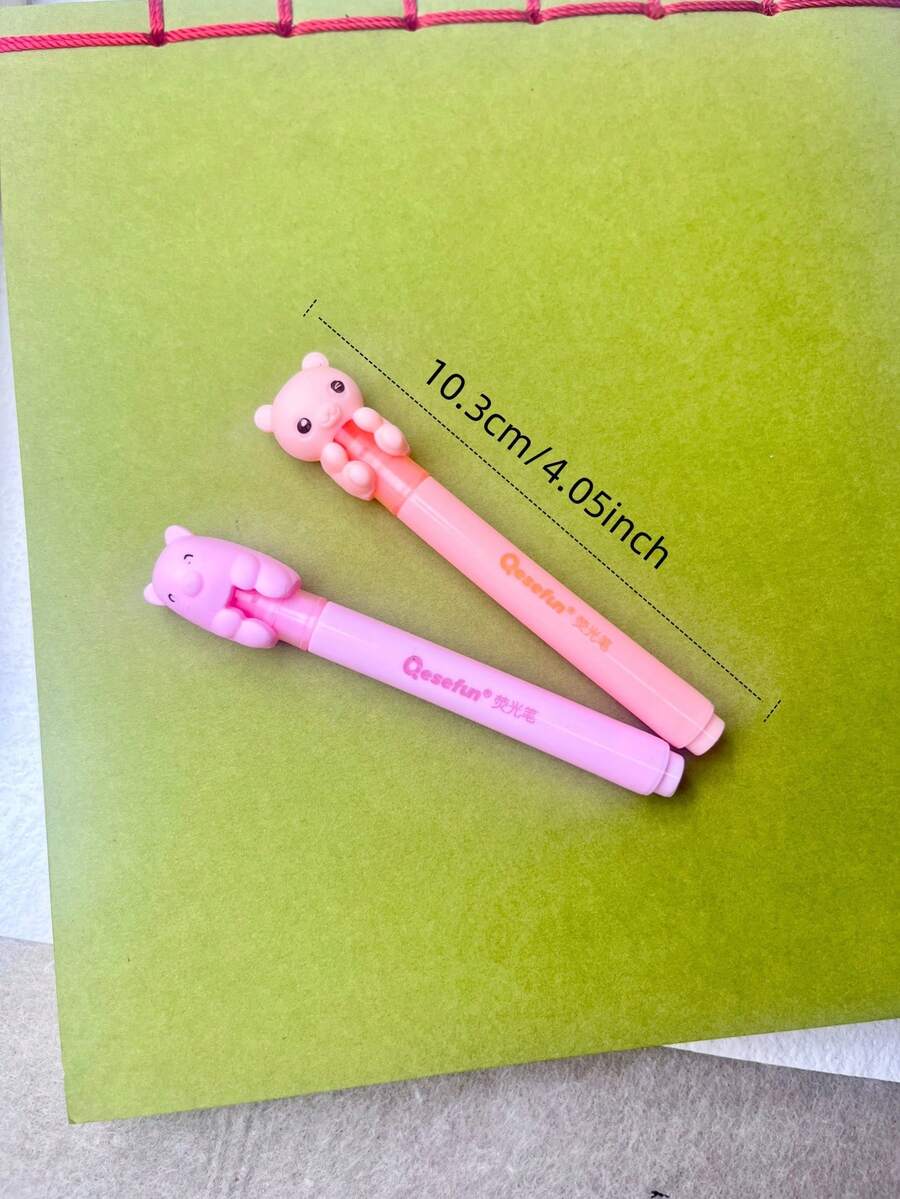 Cute Cartoon Shaped Fluorescent Pen Set For Students, Including Three ...