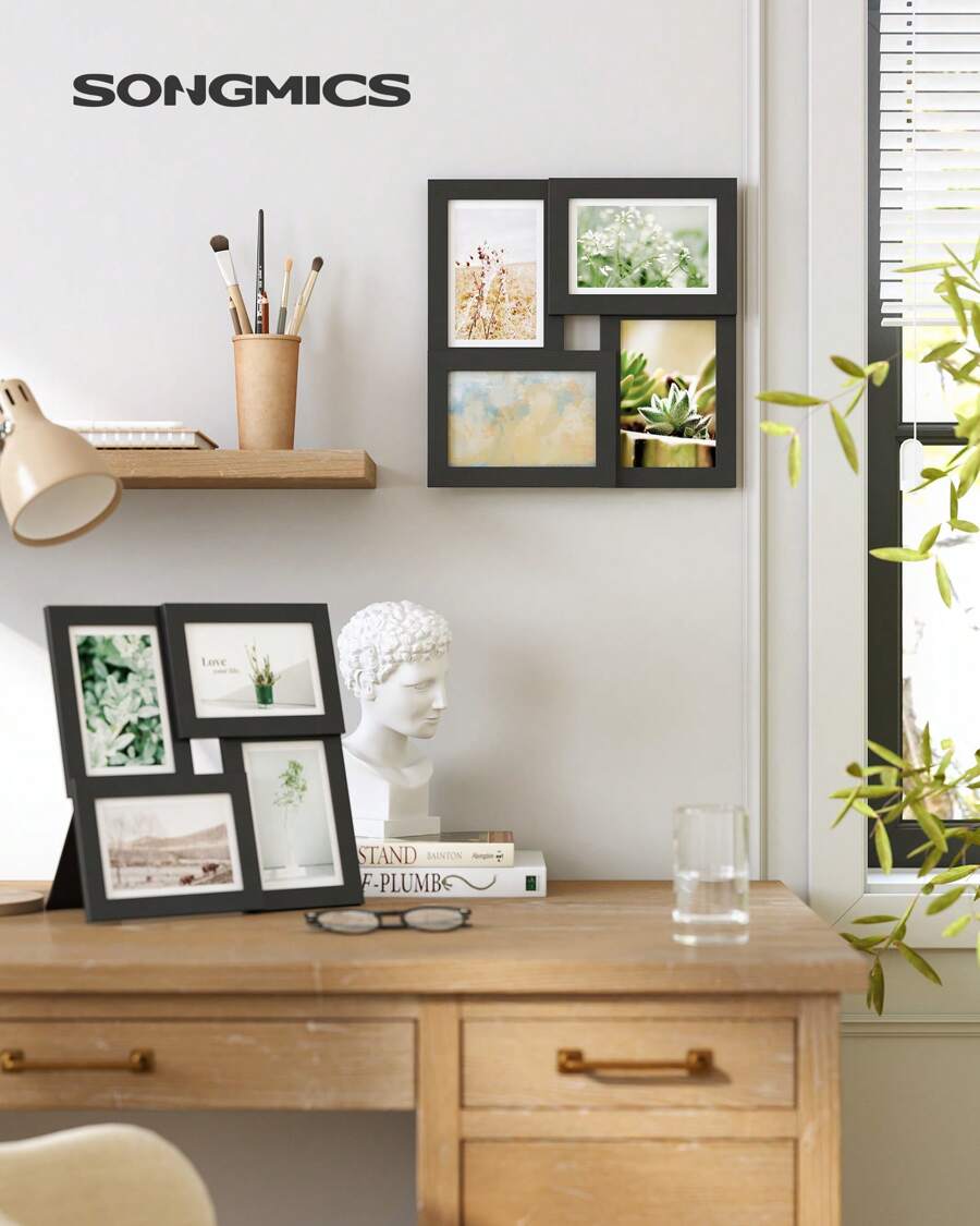 SONGMICS Collage Picture Frames, 4 Frames For 4x6 Photos, Collage Photo ...