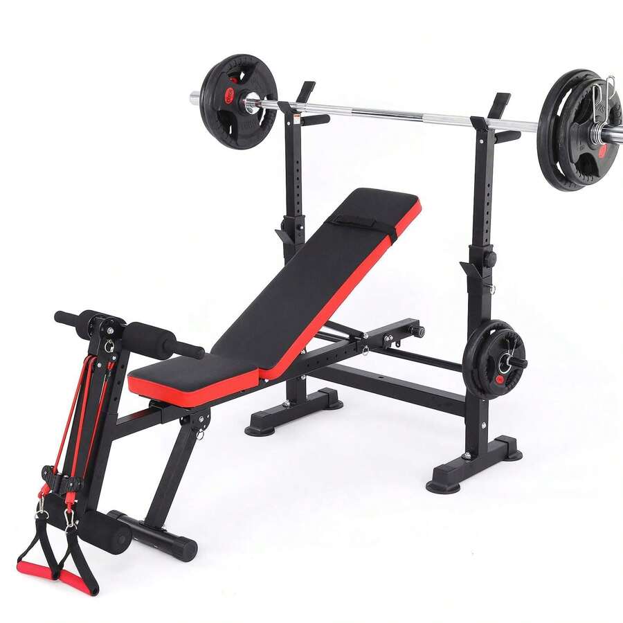 6 In 1 Weight Bench Set With Rack Leg, Adjustable Bench Press Set ...