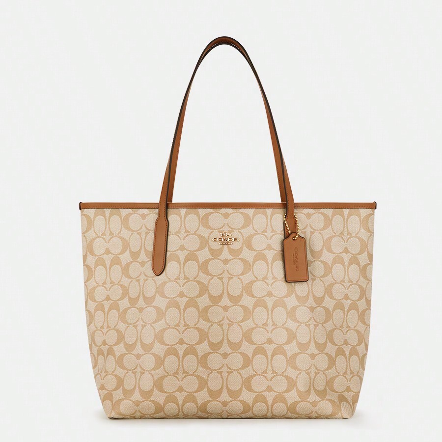 Coach Torba miejska z płótna Signature Canvas damska duża torba na ...