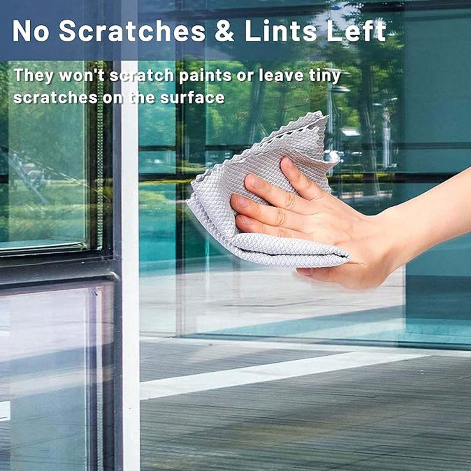 10/20 Pcs Glass Cleaning Cloths - Traceless Fish Scale Design ...