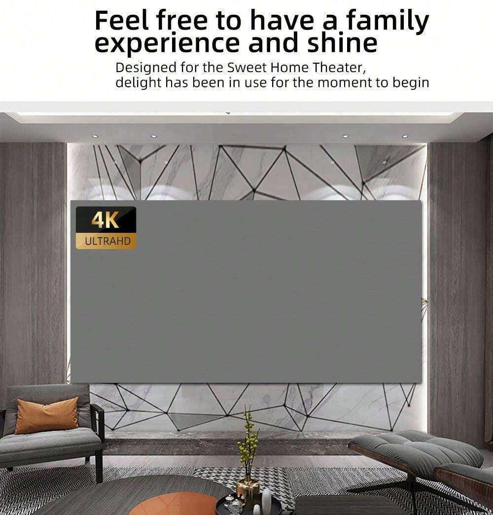 Foldable & Ironable 60-Inch Anti-Light Metallic Projection Screen, 133 ...