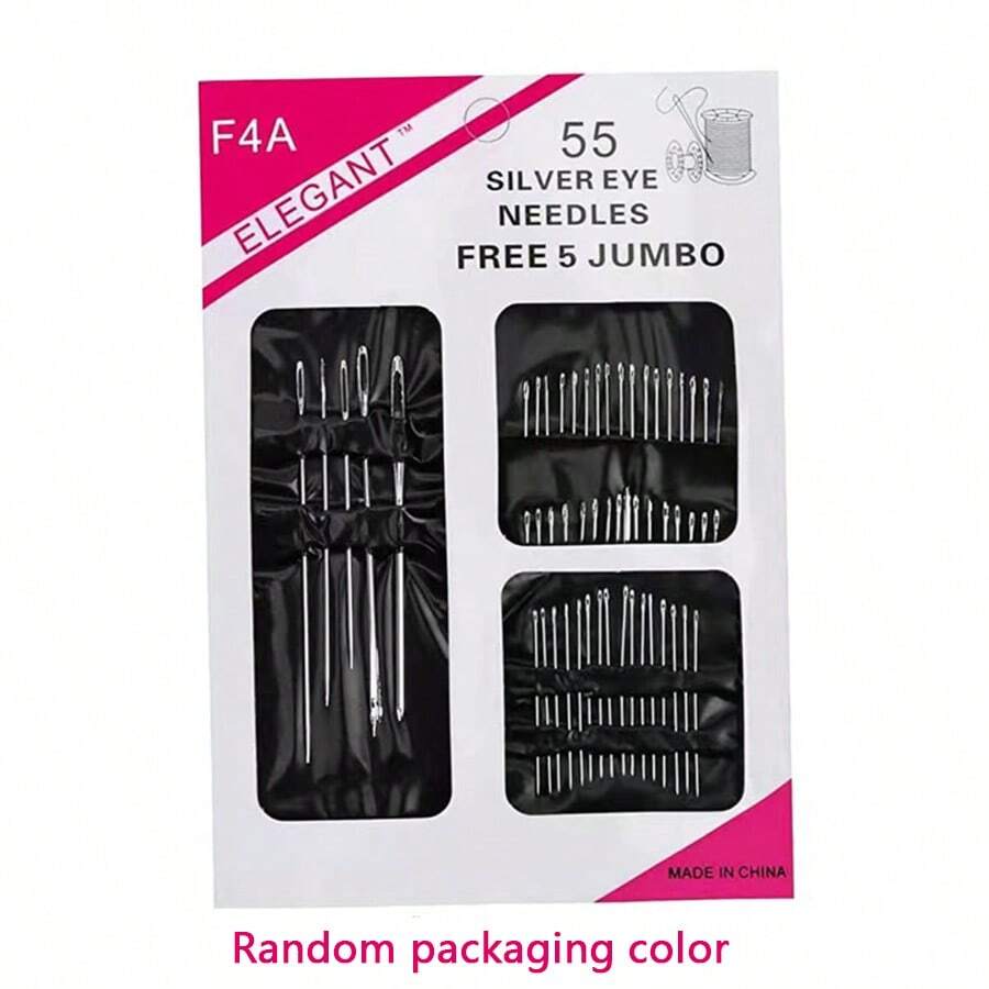 56pcs/Set Stainless Steel Embroidery Needles With Threader, Handcraft ...