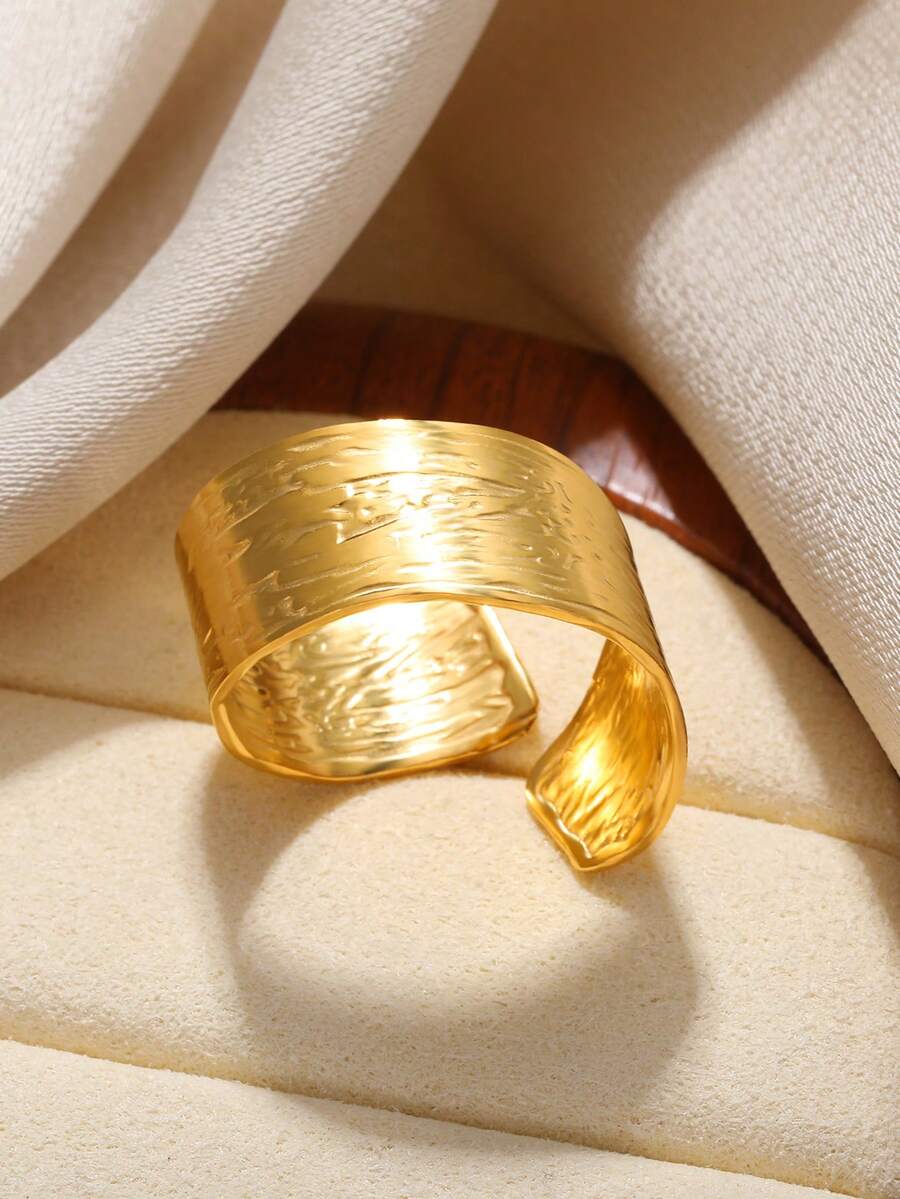 Simple Gold Women Jewelry Stainless Steel With Irregular Texture ...