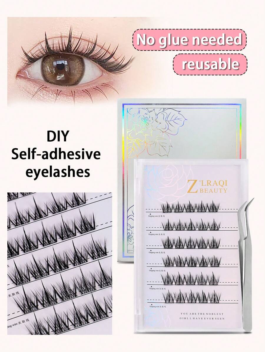 6 Rows36 Bundles Clustered Pre-Glued Segmented Eyelash Extensions Kit ...